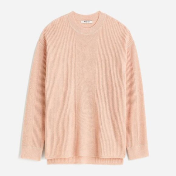 Madewell | Sweaters | Nwt Madewell Ribbed Alpaca Blend Sweater Size S Heathered Pale Blush ...